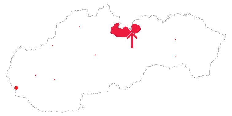 Kvíz slepá mapa nížiny, kotliny, pohoria Slovenska - biela mapa | Domalenka